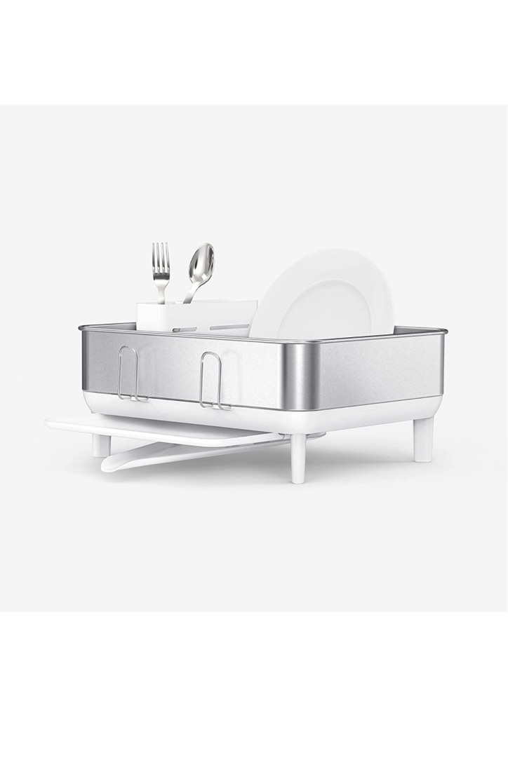 simplehuman Compact Kitchen Dish Drying Rack with Swivel Spout ...