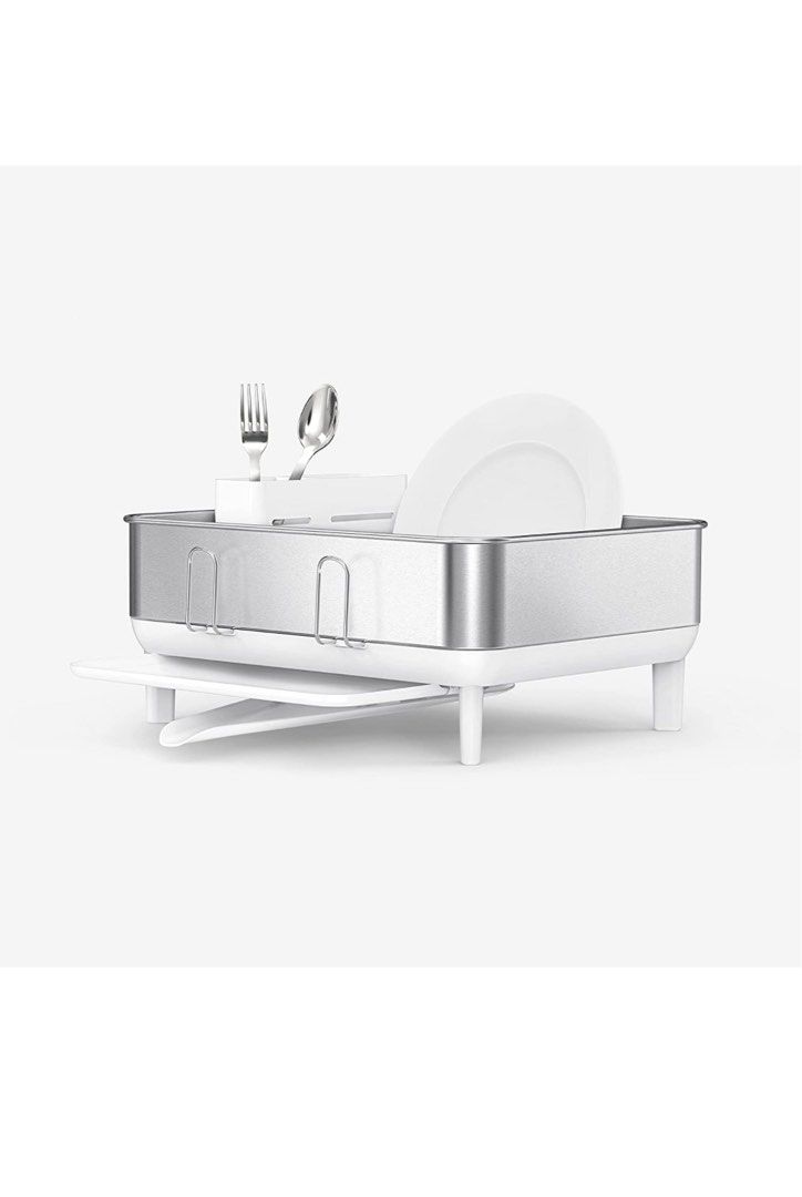 simplehuman Compact Kitchen Dish Drying Rack with Swivel Spout ...