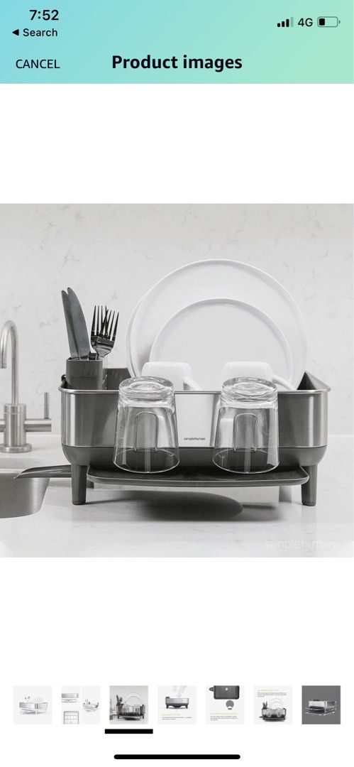 simplehuman Compact Kitchen Dish Drying Rack with Swivel Spout ...