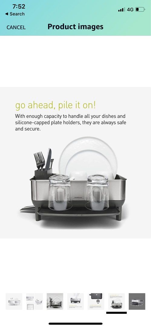 simplehuman Compact Kitchen Dish Drying Rack with Swivel Spout ...
