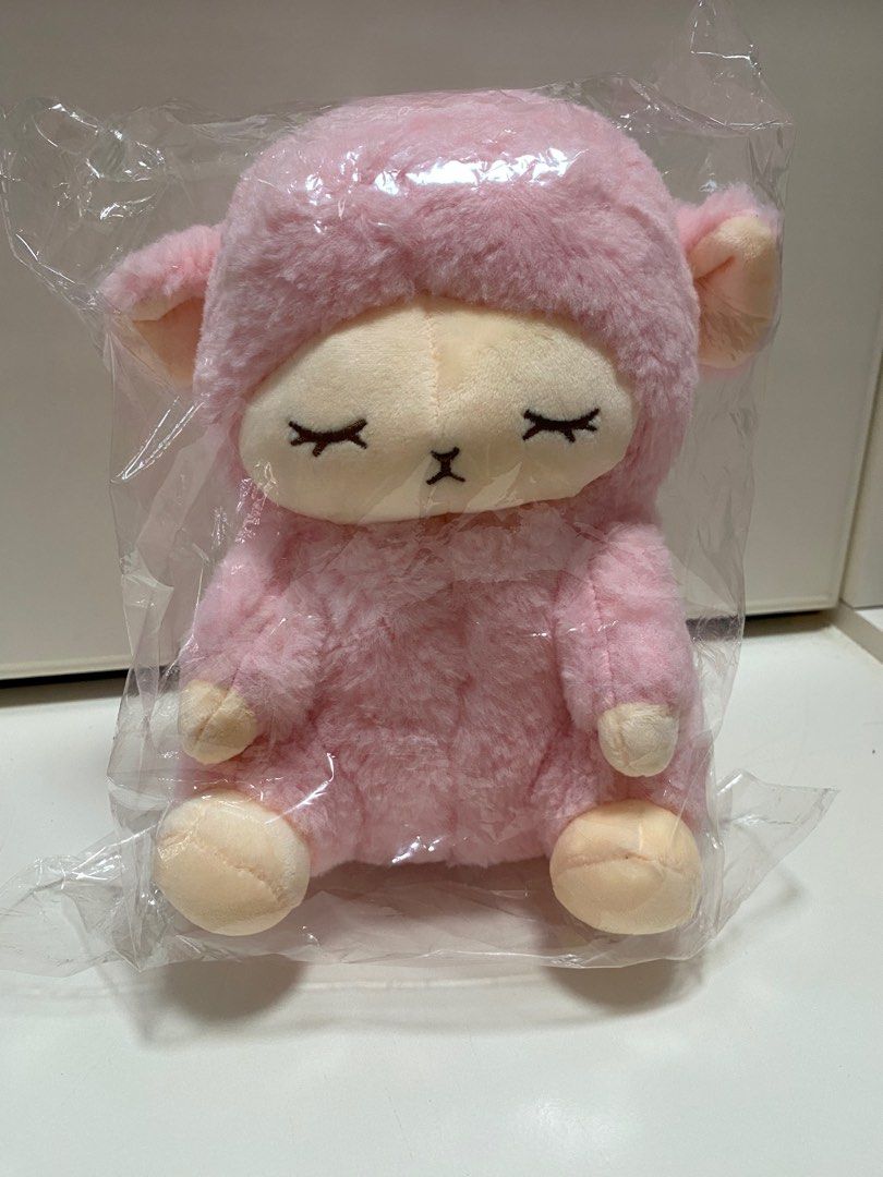 Sleepy Pink Lamb Plushie, Hobbies & Toys, Toys & Games on Carousell
