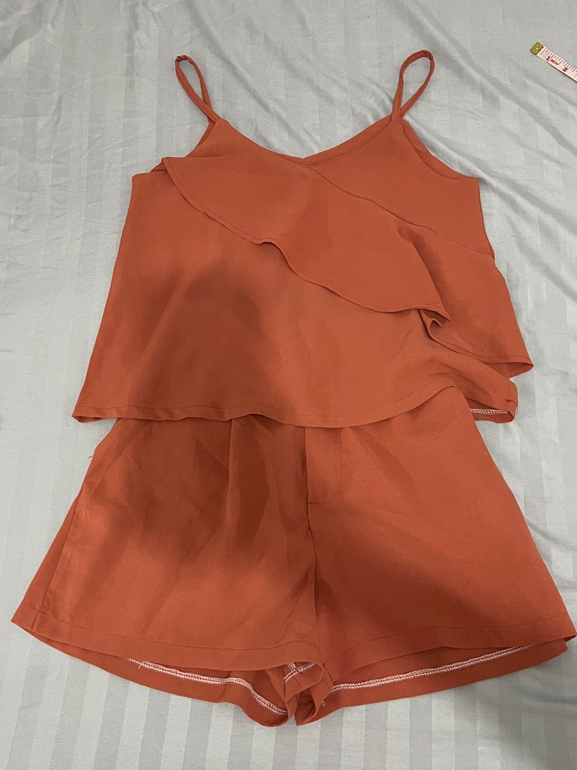 SLEEVELESS COORDINATES / SET - Orange, Women's Fashion, Dresses & Sets ...