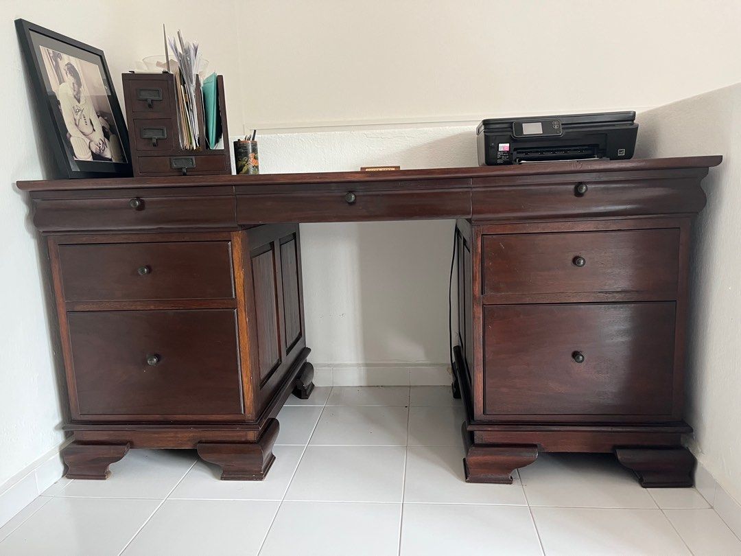 Sleigh Mahogany Study Desk, Furniture & Home Living, Furniture, Tables ...