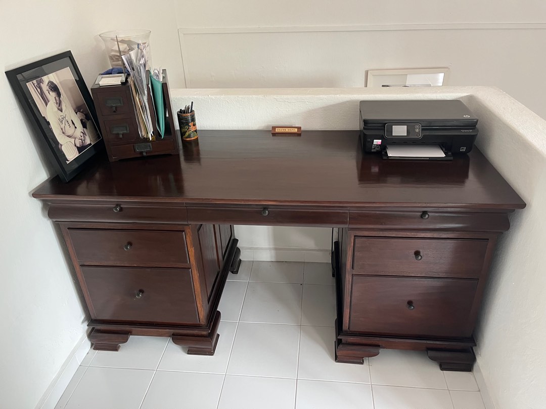 Sleigh Mahogany Study Desk, Furniture & Home Living, Furniture, Tables ...