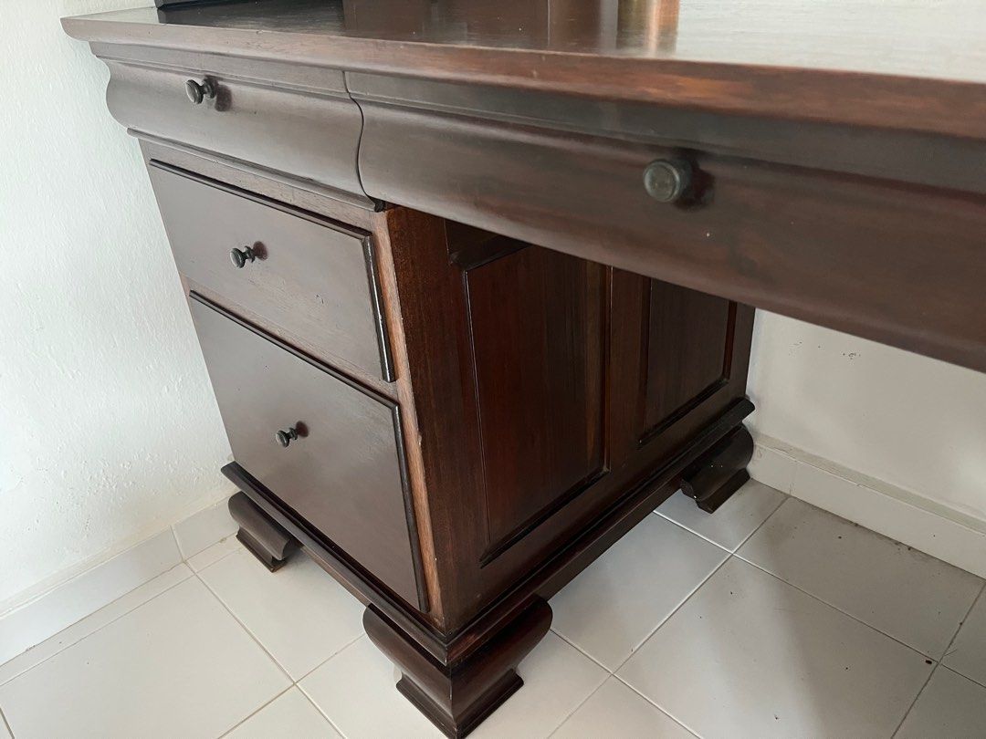 Sleigh Mahogany Study Desk, Furniture & Home Living, Furniture, Tables ...