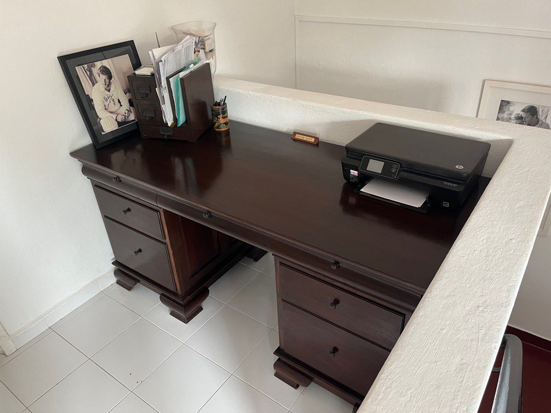 Sleigh Mahogany Study Desk, Furniture & Home Living, Furniture, Tables ...