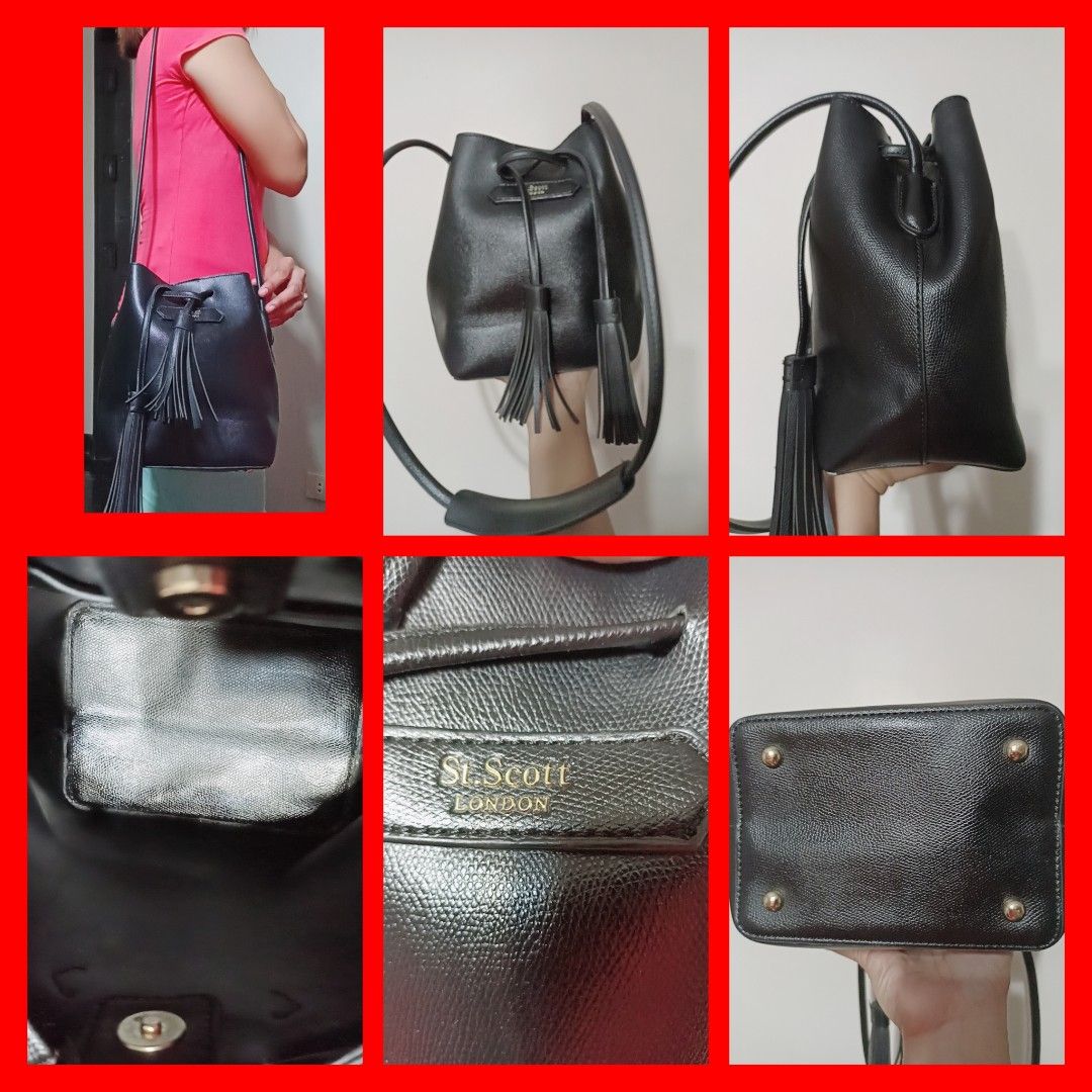 St. Scott London Shoulder Bucket Bag, Women's Fashion, Bags & Wallets ...