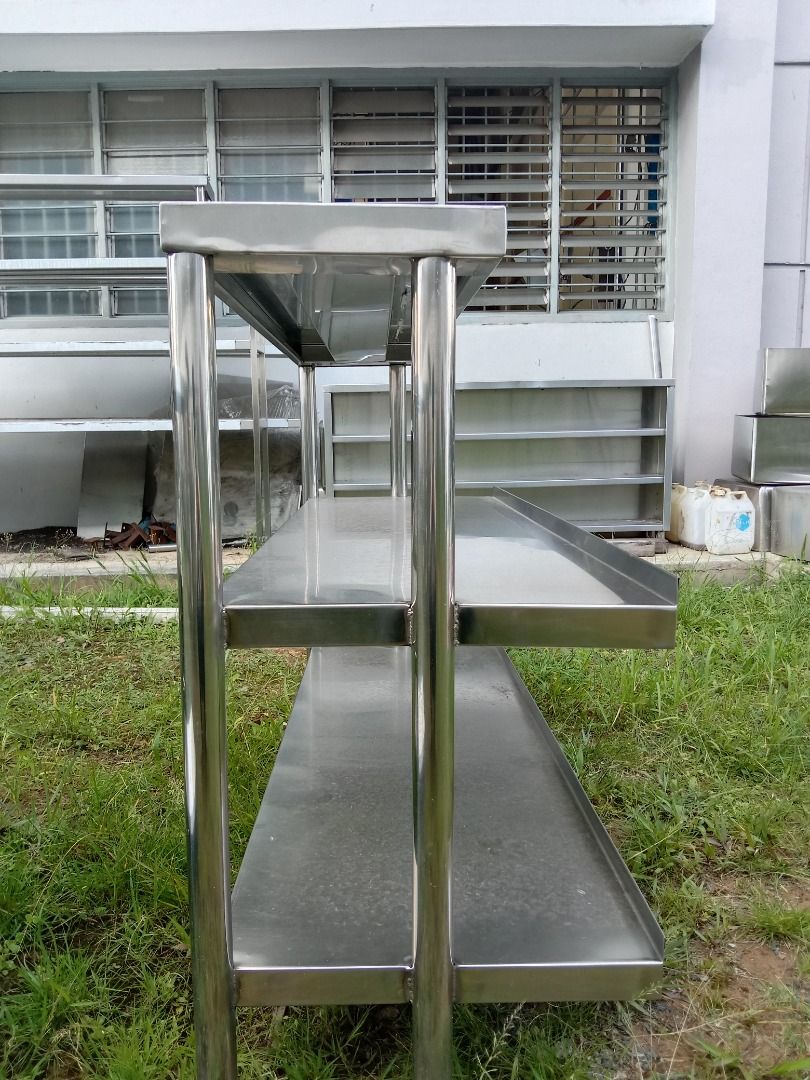 Stainless steel 3 tier work table ( Odd Shape ), Furniture & Home ...