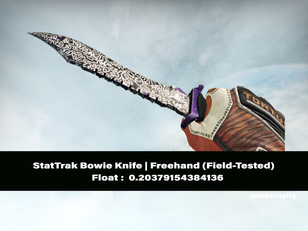 StatTrak Bowie Knife Freehand FT CSGO SKINS KNIVES, Video Gaming ...