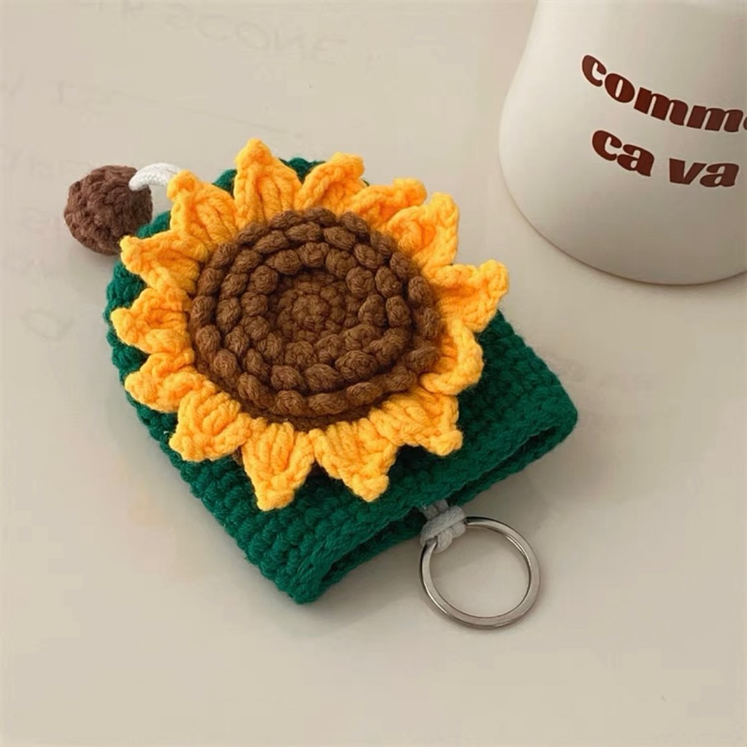 Sunflower Crochet Key Pouch, Hobbies & Toys, Stationery & Craft ...