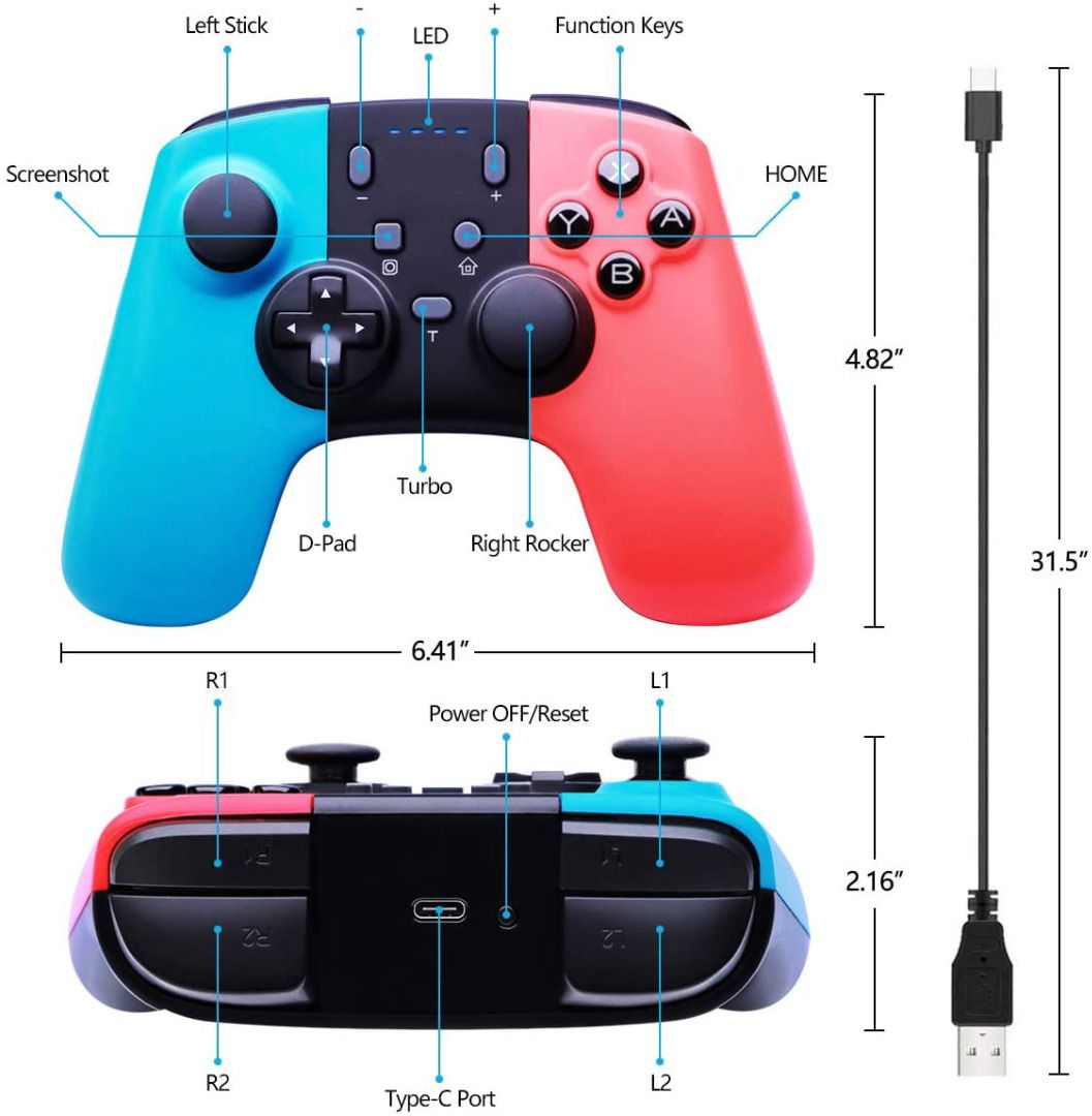 Super Mario Red & Blue Edition Switch + 1 Controller + Game ...