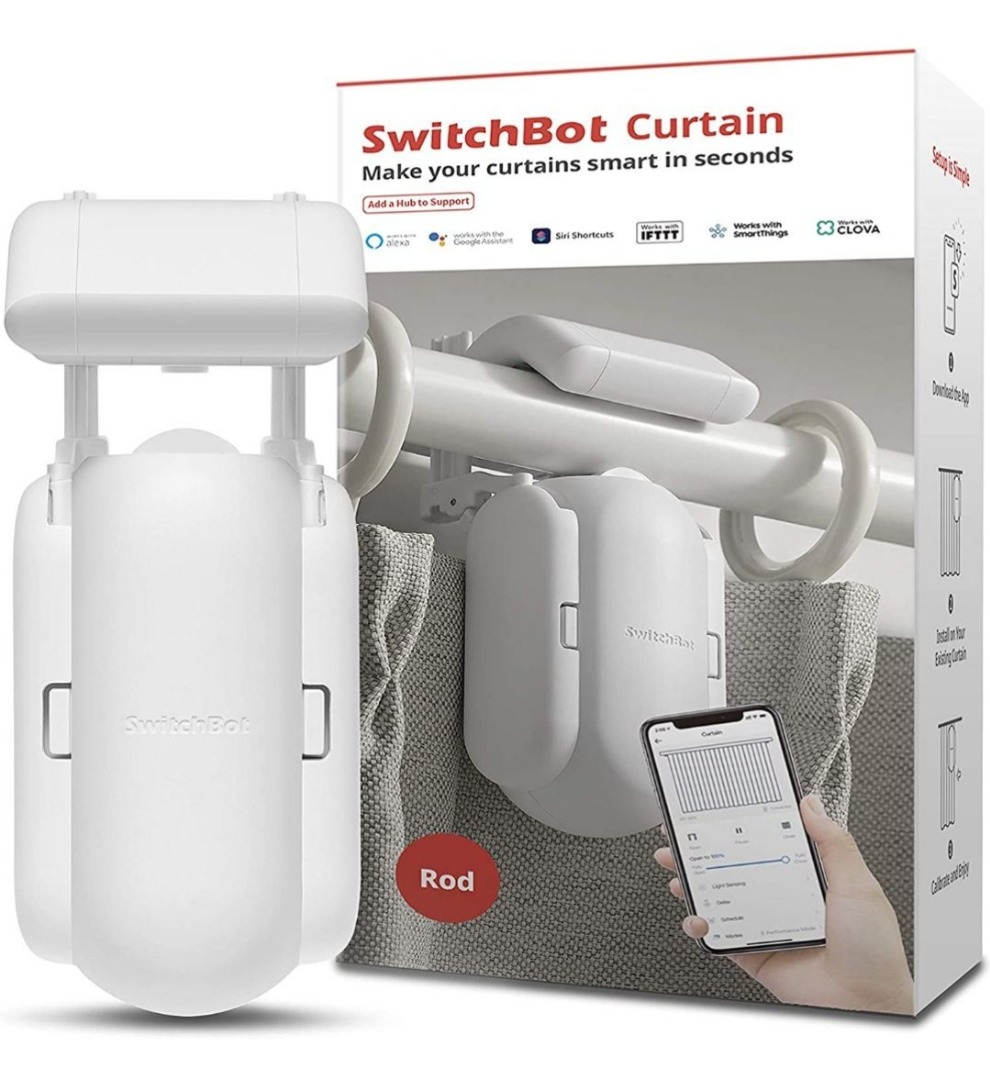 SwitchBox Curtain Rod - Smart Electric Motor Remote Wireless Control ...