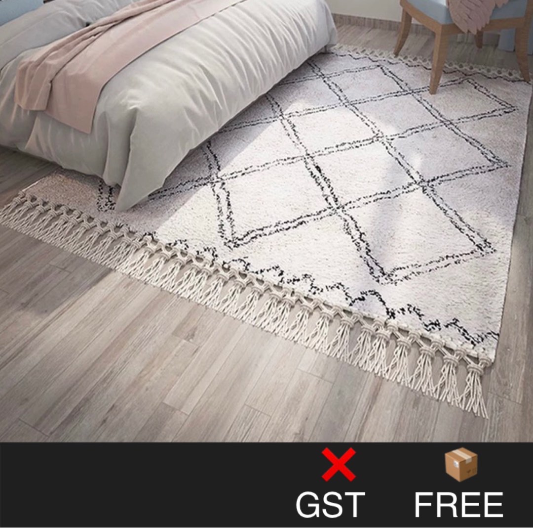 Tassels Rug Carpet 20mm “Moroccan Diamond” Carpets Floor Mat Rugs Mats, Furniture & Home Living ...