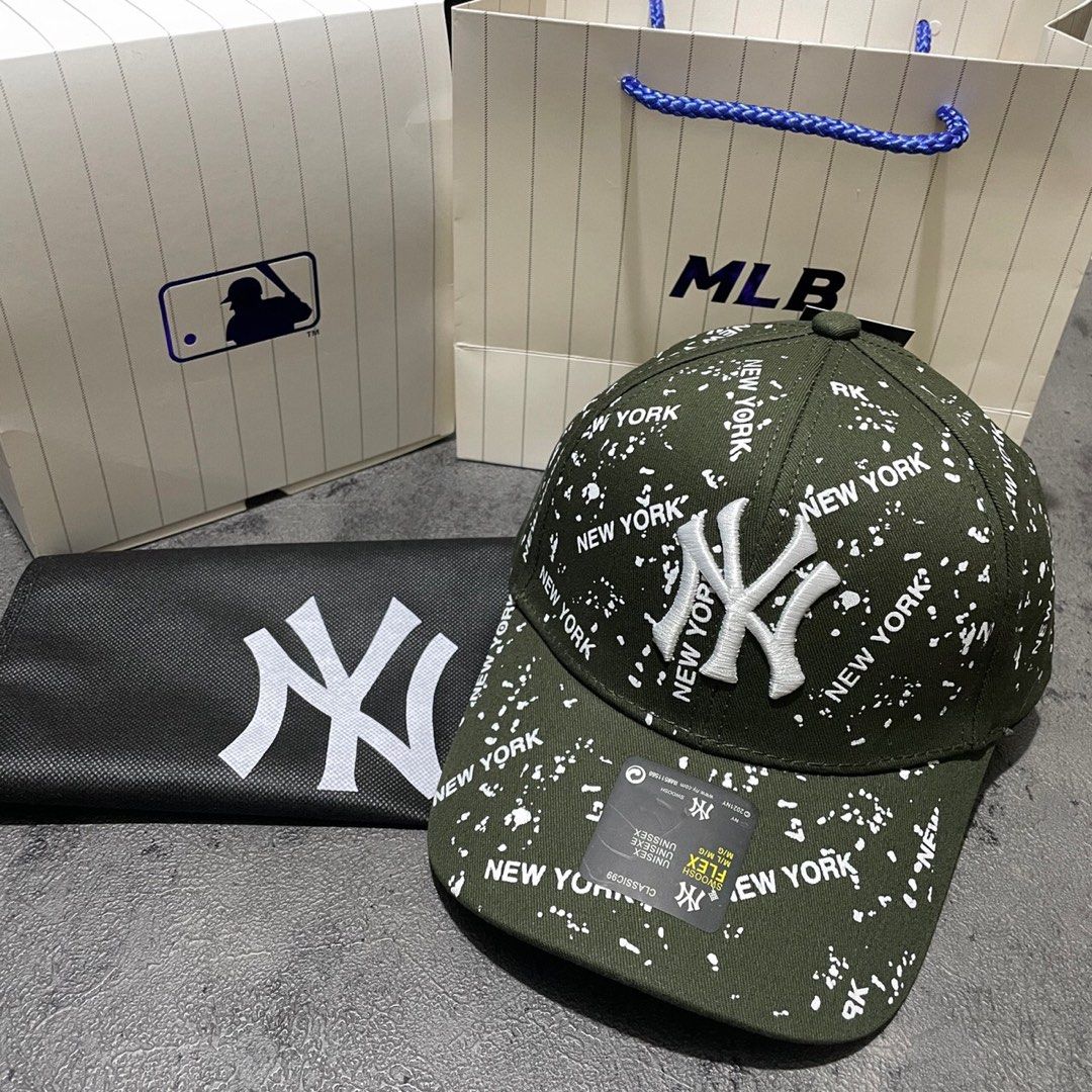 Topi MLB NY Green, Fesyen Pria, Aksesoris, Topi di Carousell