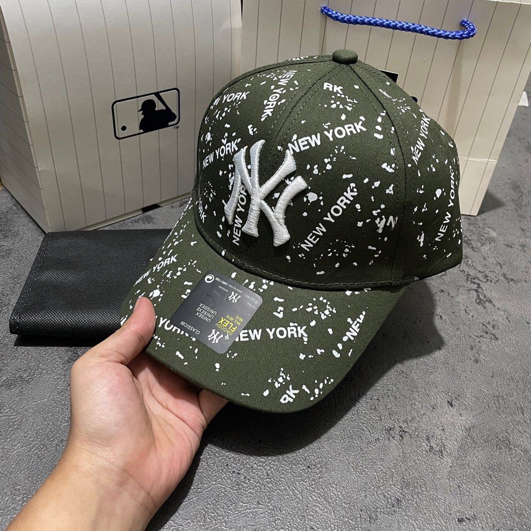 Topi MLB NY Green, Fesyen Pria, Aksesoris, Topi di Carousell