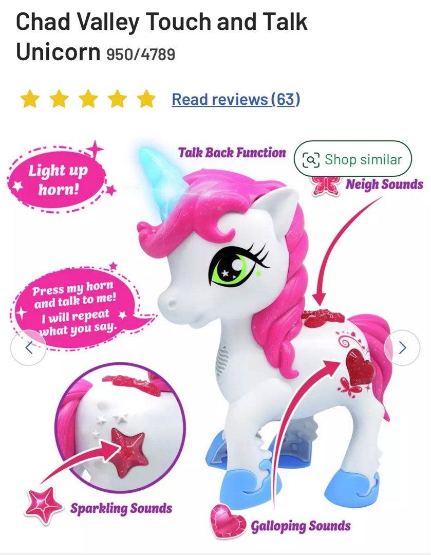 Touch and Talk Unicorn, Hobbies & Toys, Toys & Games on Carousell