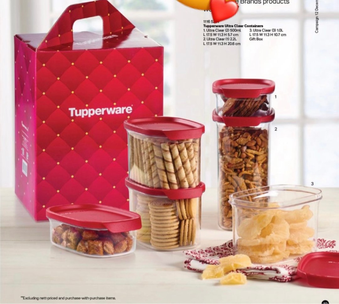 Tupperware Ultra Clear Set, Furniture & Home Living, Kitchenware ...