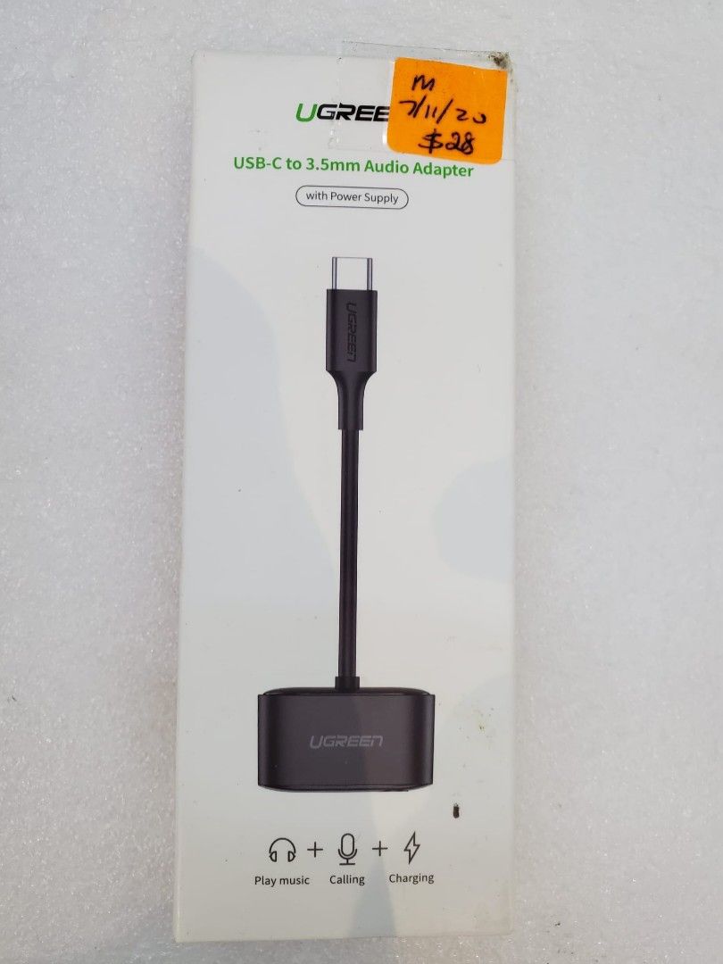 Ugreen 2-in-1 USB-C Male to 3.5mm Audio / Charger Splitter Female 70606 ...