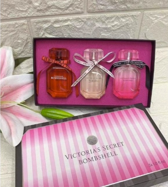 Victoria's Secret Bombshell Perfume Set of 3 Travel Size Miniature ...