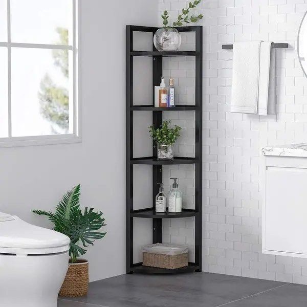 Wooden black Corner Display shelf, Furniture & Home Living, Furniture ...