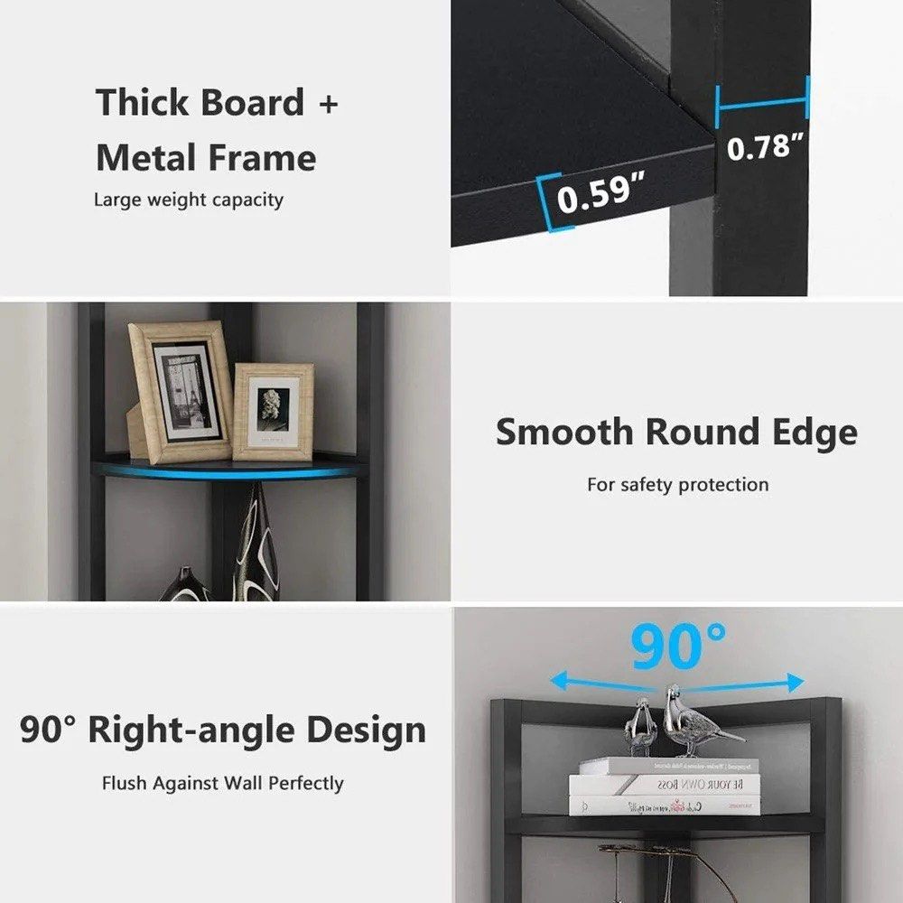 Wooden black Corner Display shelf, Furniture & Home Living, Furniture ...