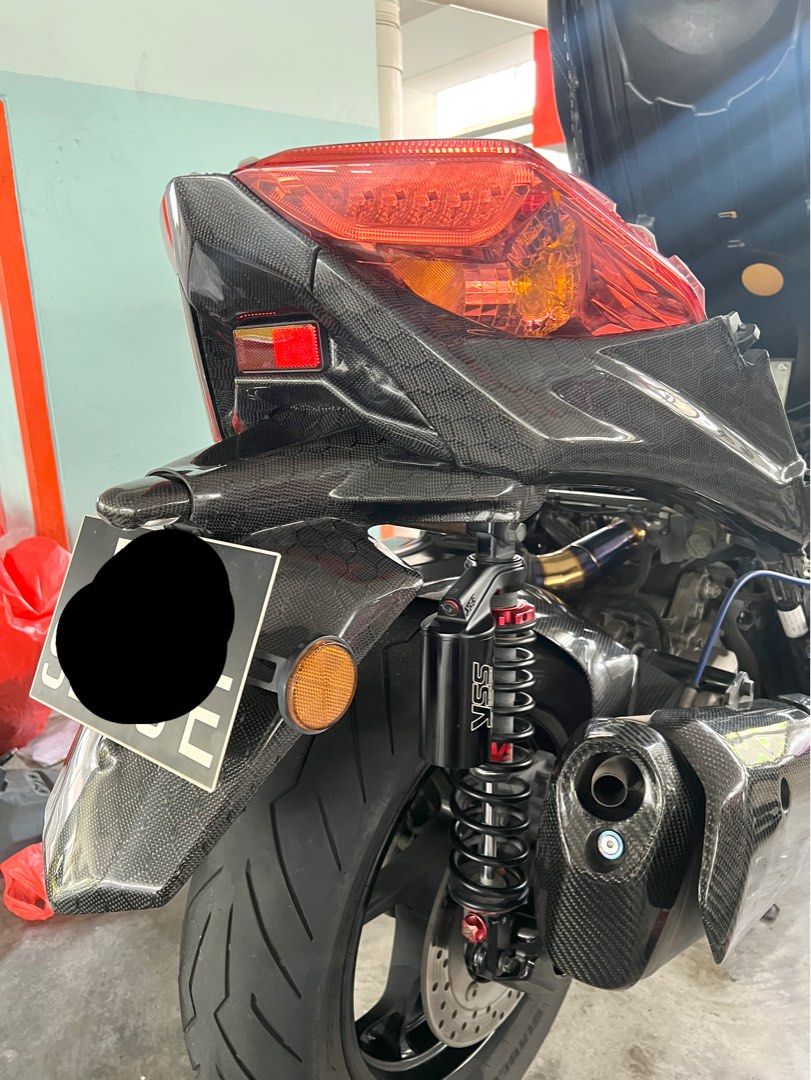Xmax rear set honeycomb carbon., Motorcycles, Motorcycle Accessories on ...