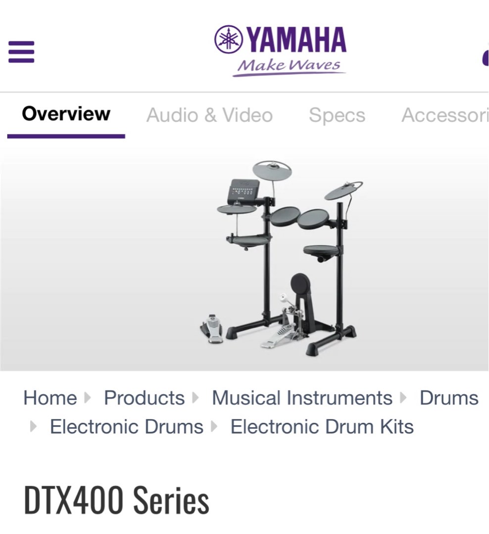 Yamaha drum set DTX400 (with NUX speaker), Hobbies & Toys, Music ...