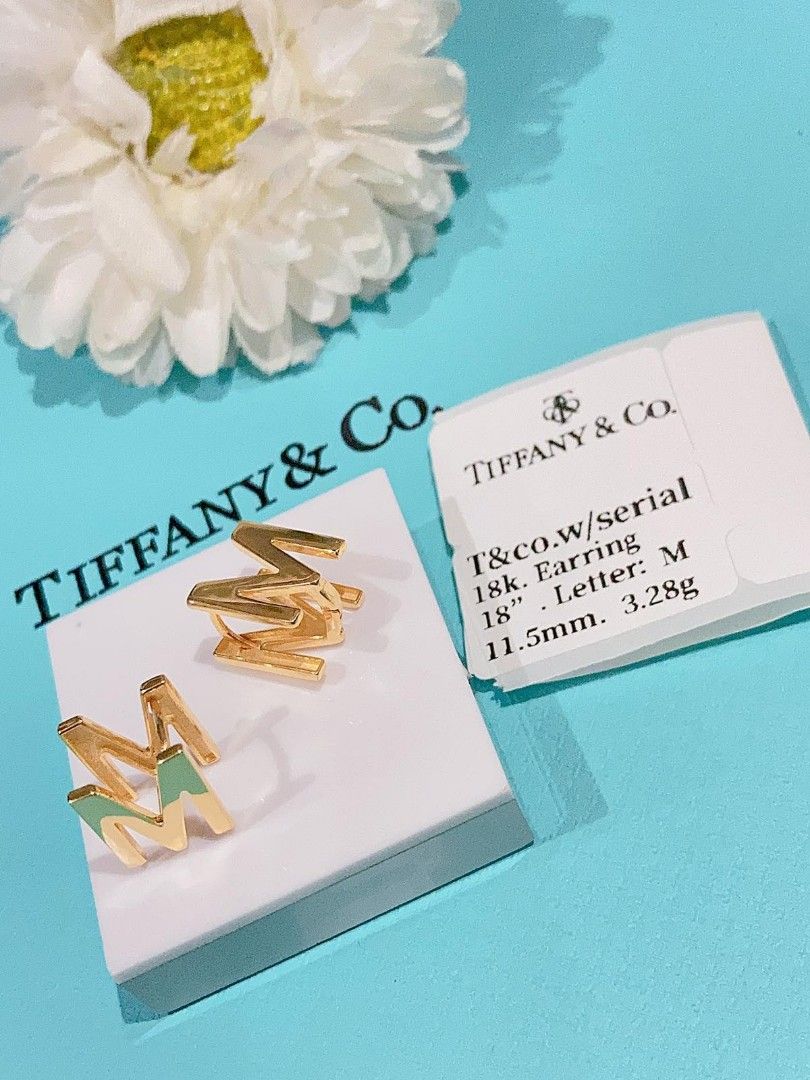 Yg_11.5mm Ja gold letter initial gold earrings, Women's Fashion ...