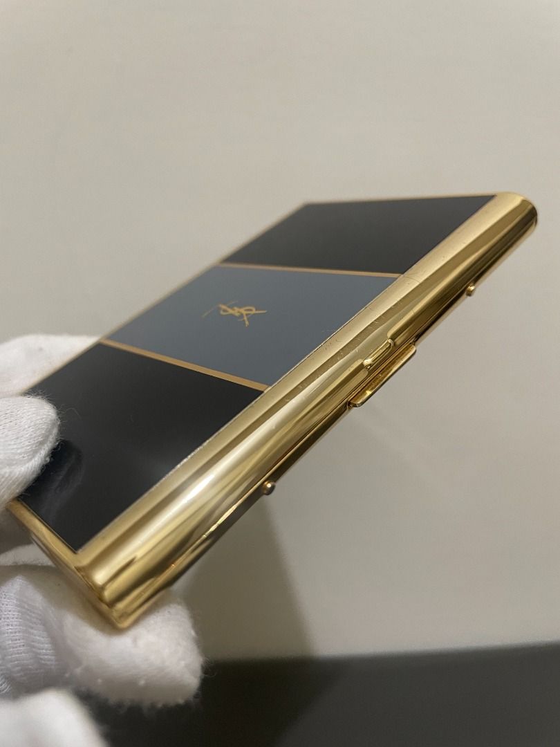 YSL Yves Saint Laurent Cigarette Case or Holder/Card Case (Grey Black ...