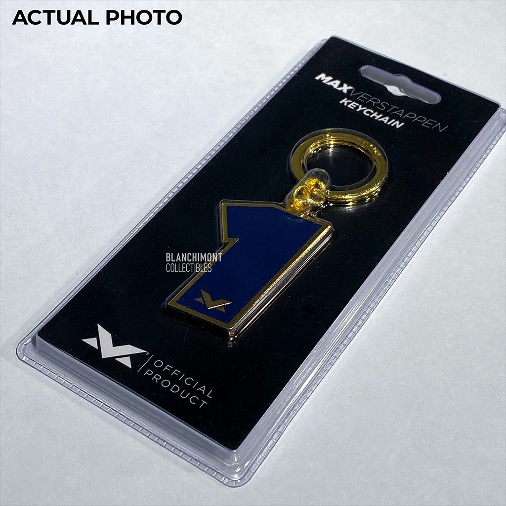 #1 Max Verstappen World Champion Keychain - Blue & Gold - Red Bull ...