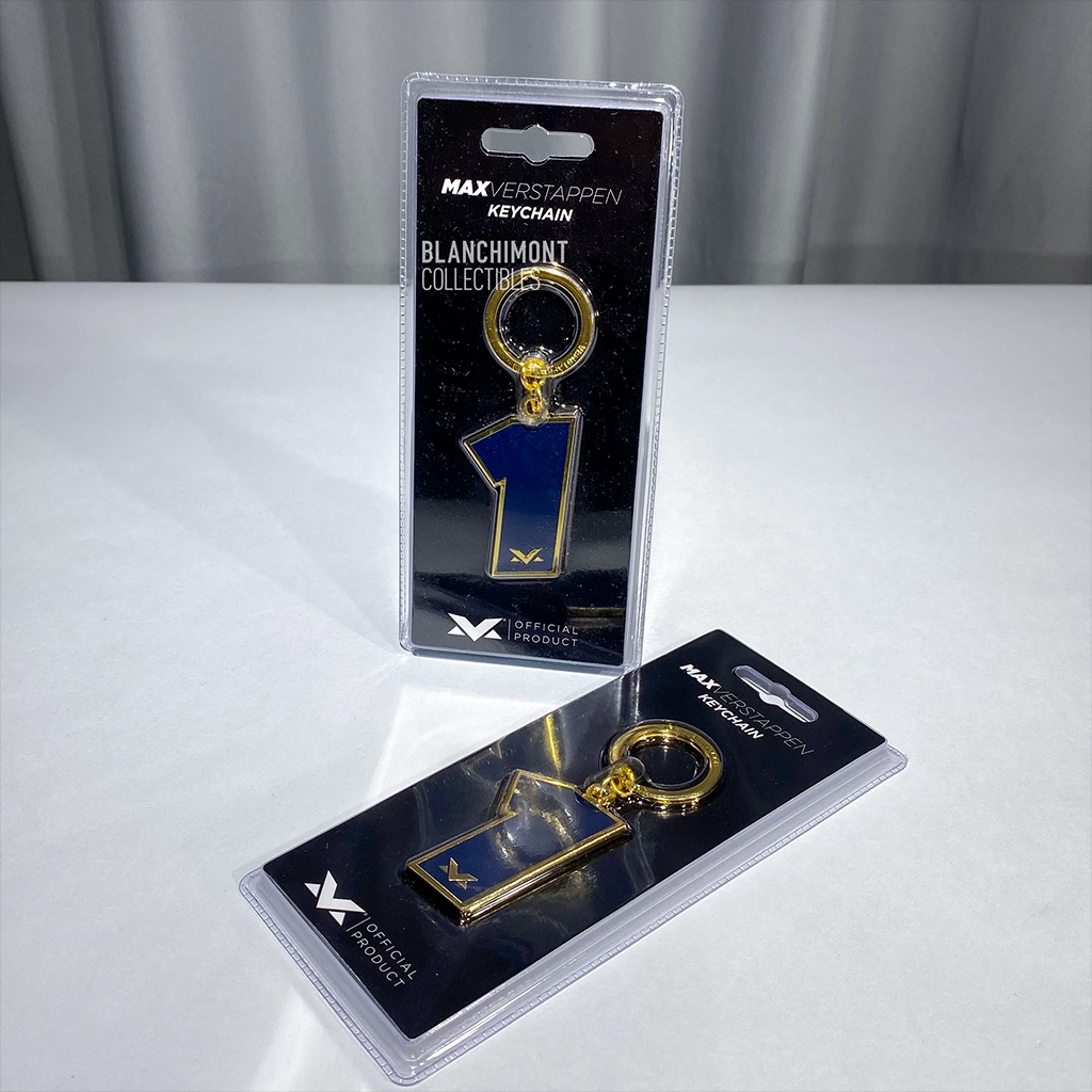 #1 Max Verstappen World Champion Keychain - Blue & Gold - Red Bull ...