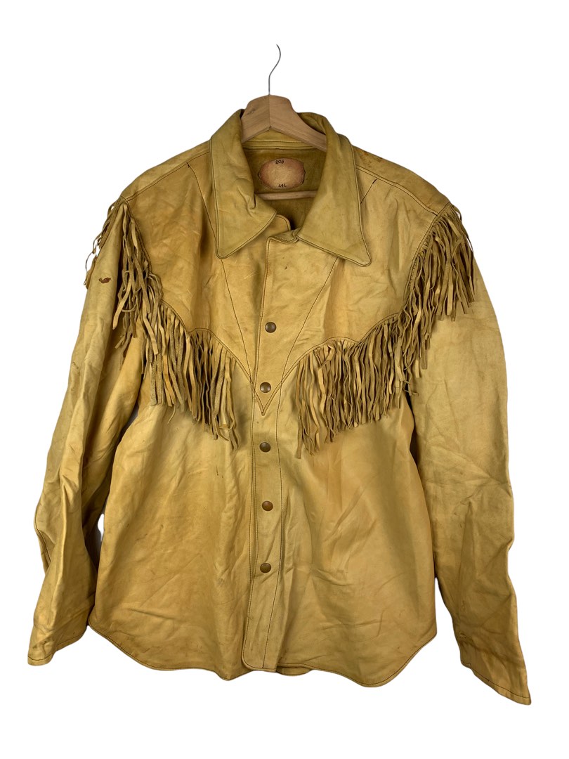 203 Leather Jacket Red Indian Style, Men's Fashion, Coats, Jackets and ...