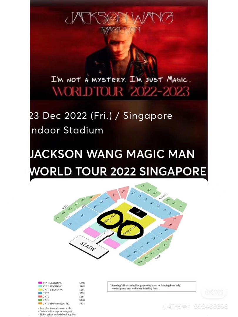 2xCat 1A 2xcat 1B JACKSON WANG MAGIC MAN WORLD TOUR 2, Tickets ...