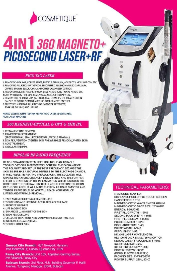 4in1 360 Magneto & Picosecond Laser Machine, Beauty & Personal Care ...