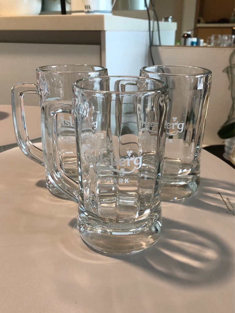6 pc-Carlsberg frozen beer mug. Ocean munich beer mug (335ml ...