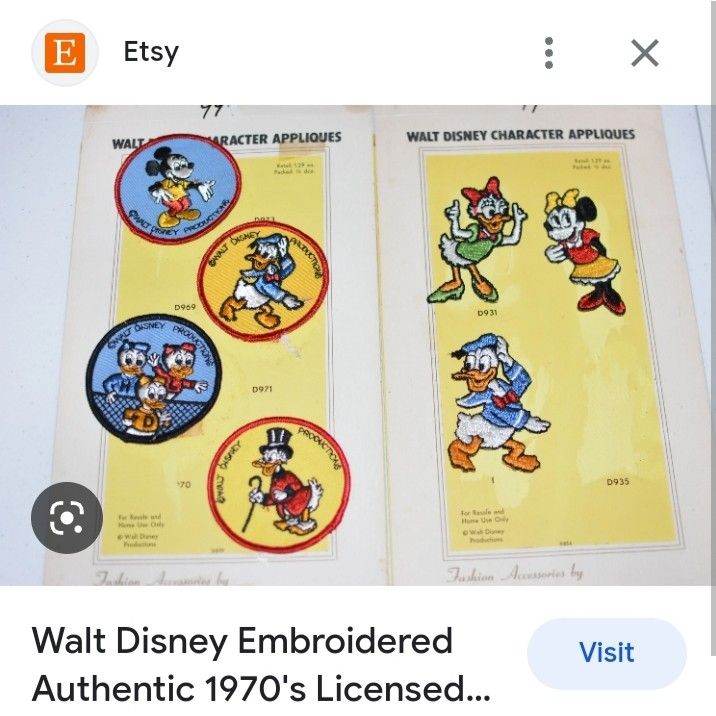 70s Walt Disney Patch USA Comics Cartoon, Hobbies & Toys, Collectibles ...