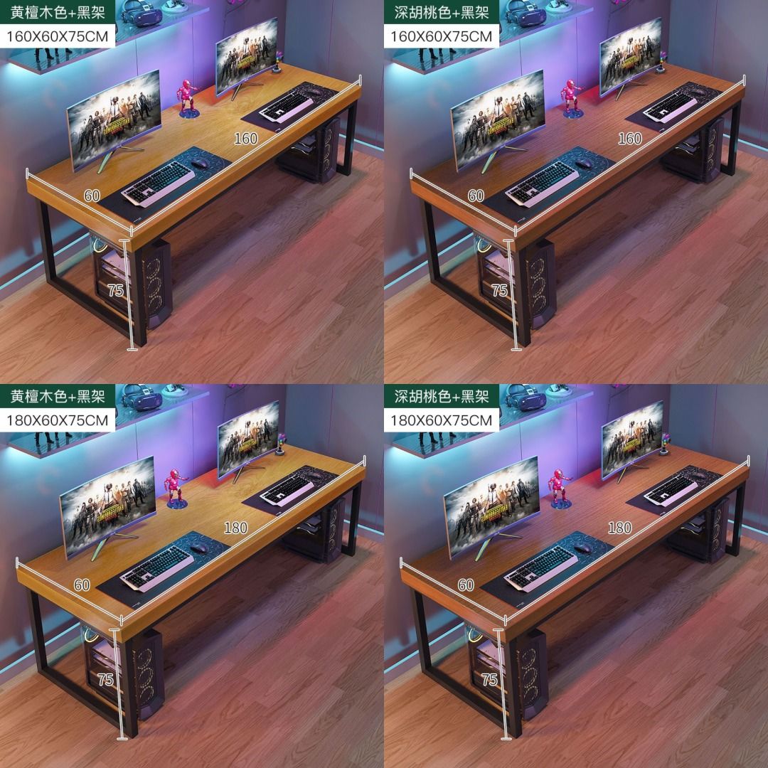 實木鋼架構電腦桌 電腦檯 書桌 書檯 學習寫字桌 辦公桌 computer desk computer desk desk, 傢俬＆家居, 傢 ...