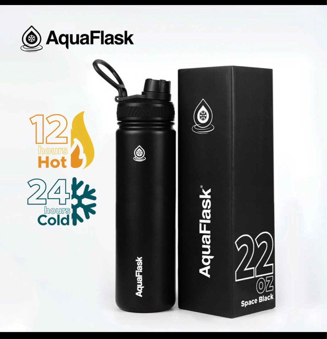 Aqua flask 22oz BLACK, Food & Drinks, Beverages on Carousell