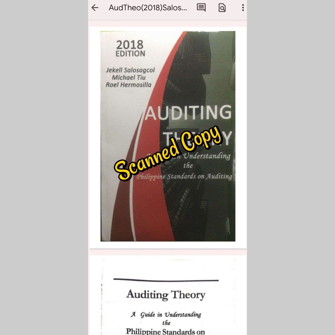 Auditing Theory by Salosagcol 2018 PDF Book, Hobbies & Toys, Books ...