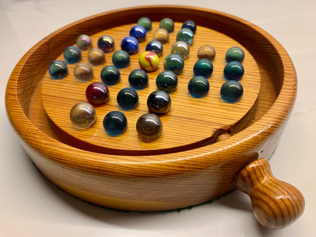 Authentic Handmade Solitaire Board Game Set |Wooden Solitaire Board ...