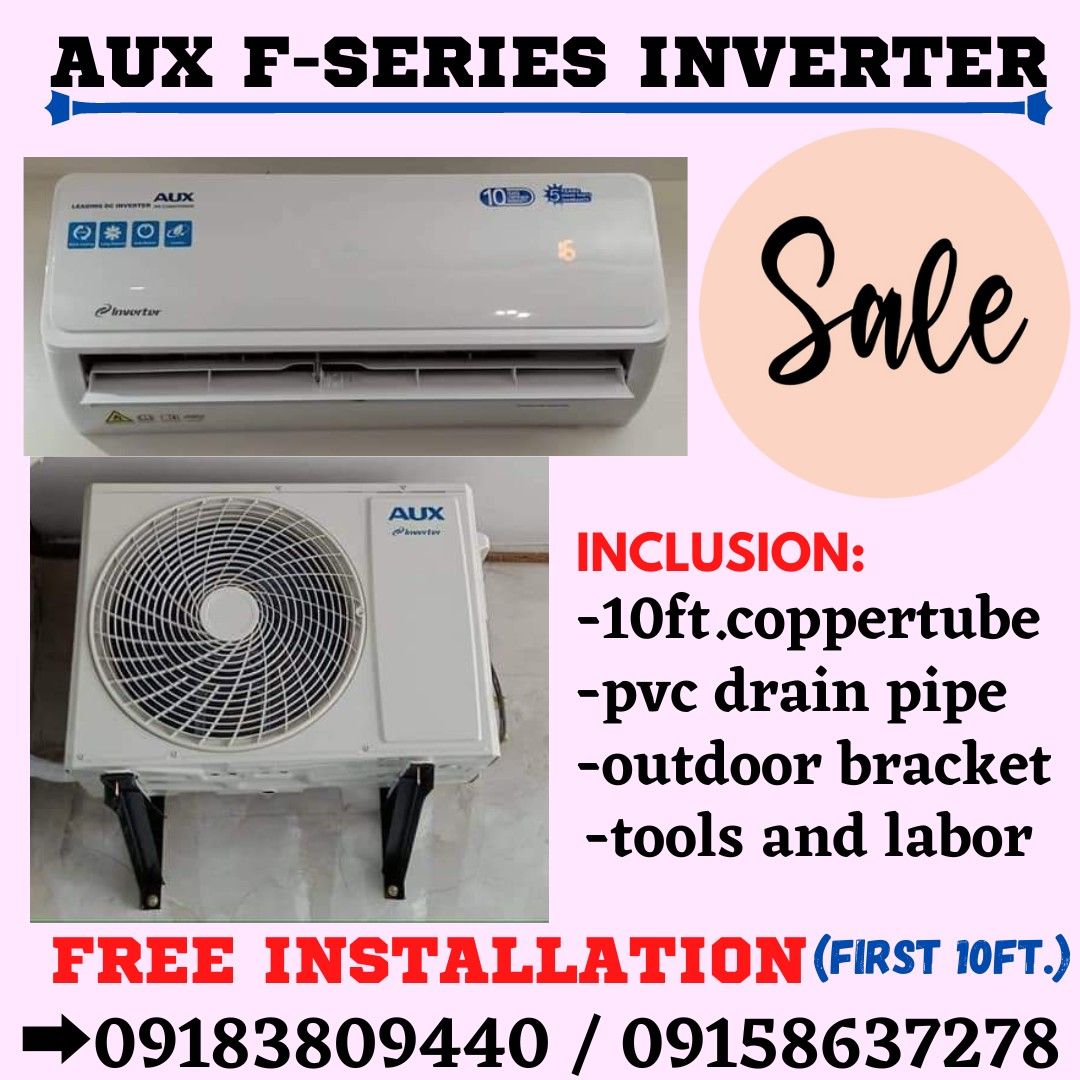 AUX F-SERIES INVERTER SPLIT TYPE AIRCON, TV & Home Appliances, Air ...