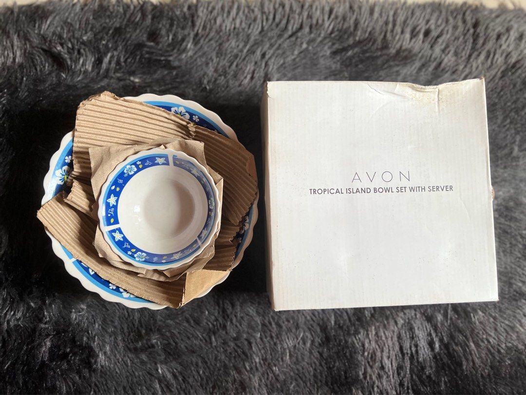 Avon Tropical Island Bowl Set with Server, Furniture & Home Living ...