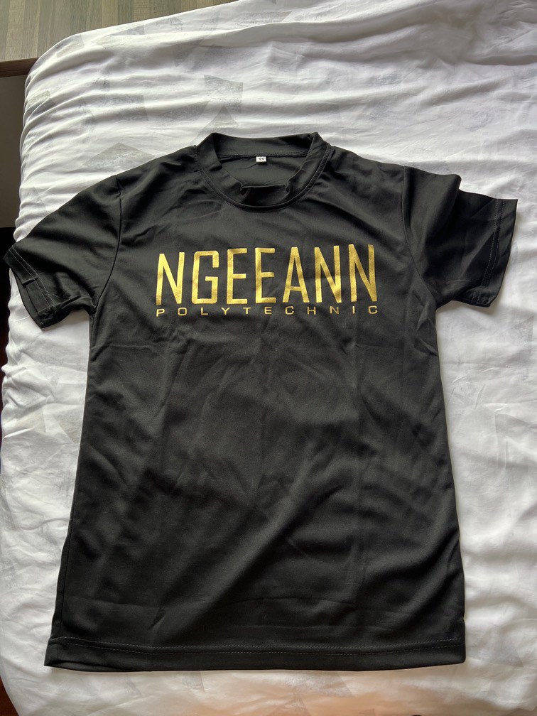 Black & gold ngee ann poly shirt, Men's Fashion, Tops & Sets, Tshirts ...