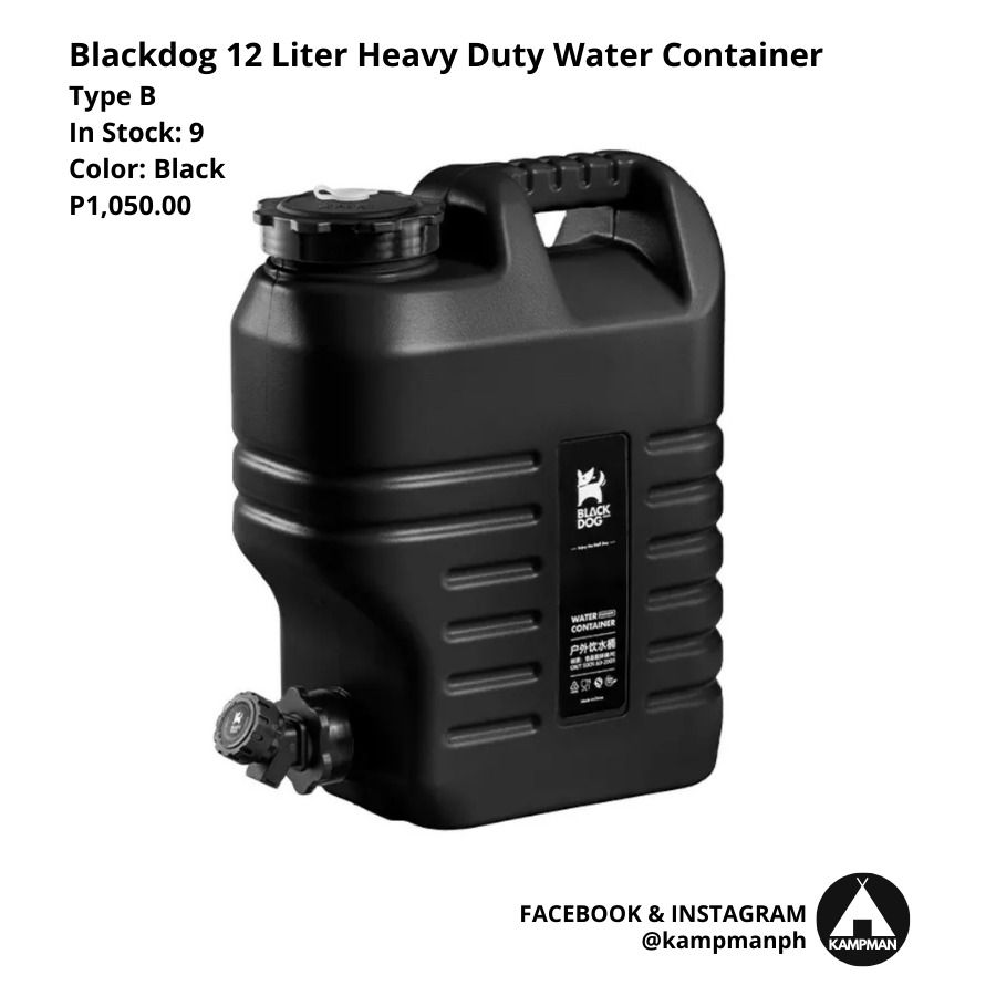 Blackdog 12L Heavy Duty Water Container, Sports Equipment, Hiking ...