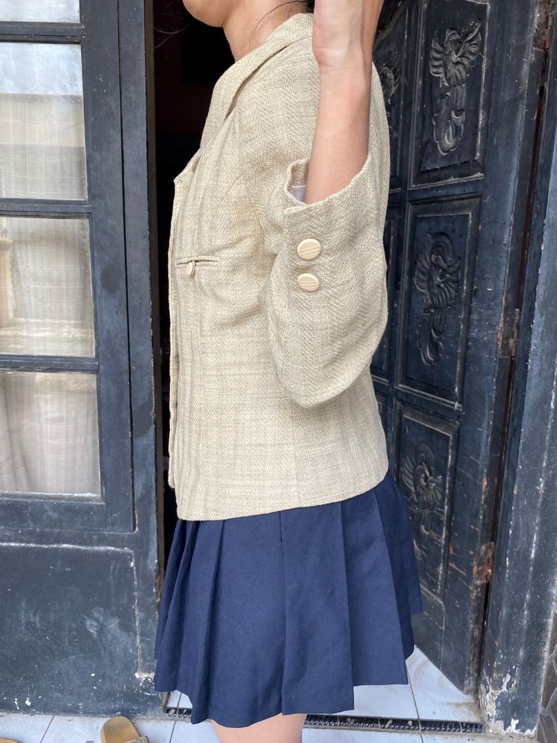 Blazer wool coklat susu coksu , Fesyen Wanita, Pakaian Wanita, Baju ...