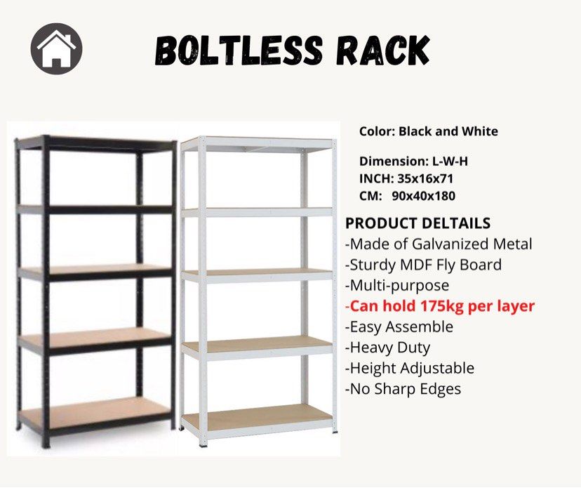 Boltless Rack Five Layers, Furniture & Home Living, Furniture, Shelves ...