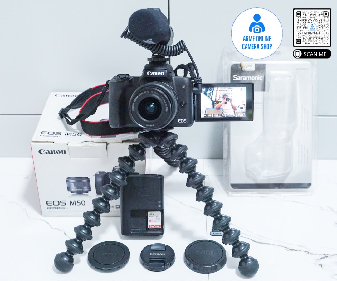 Canon M50 Mirrorless Camera with Saramonic microphone Sandisk Ultra ...