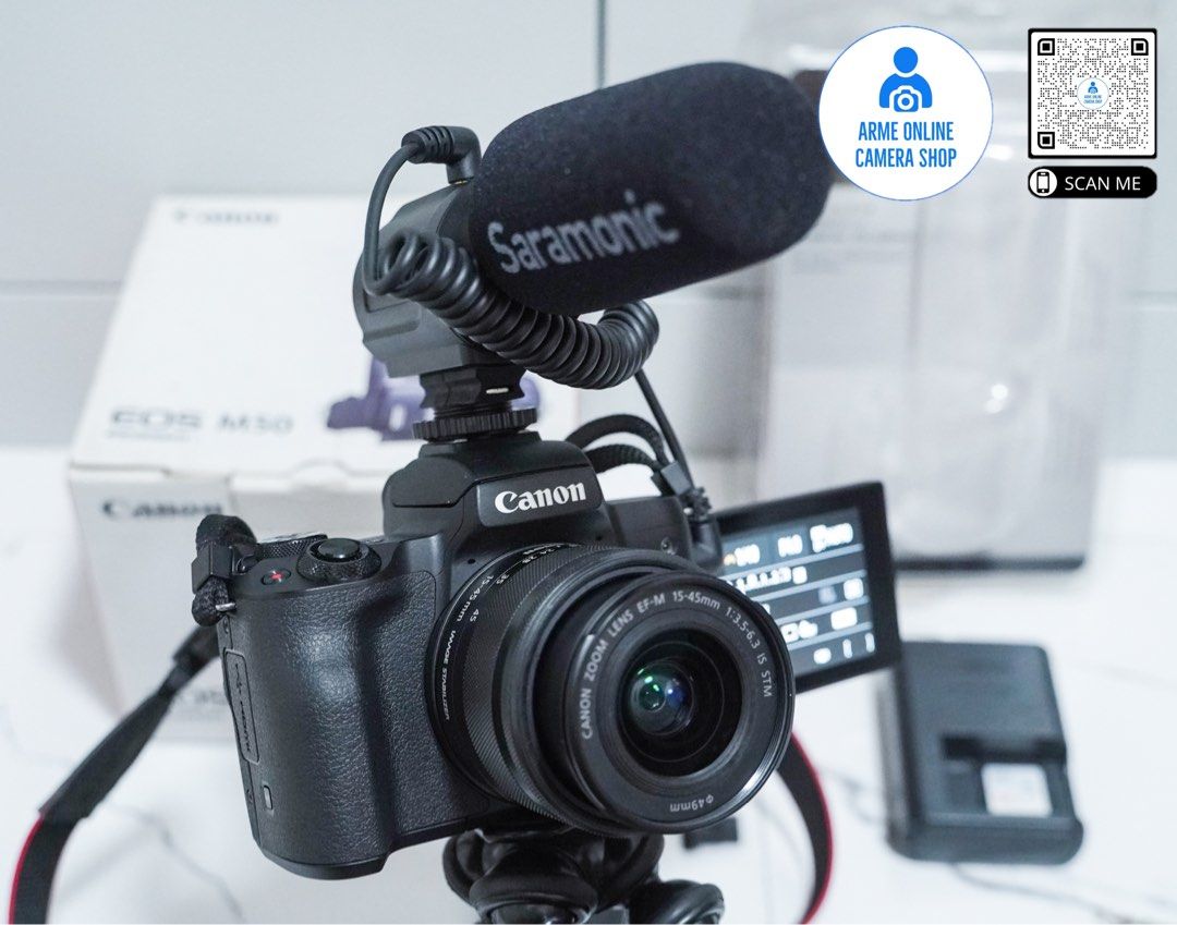 Canon M50 Mirrorless Camera with Saramonic microphone Sandisk Ultra ...