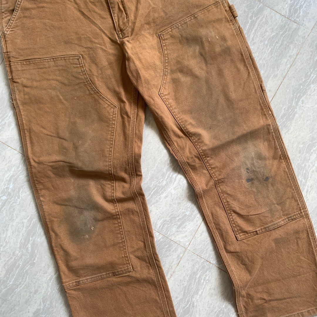 Carhartt Double Knee Rugged Flex Relaxed Fit Logger Pants Brown, Men's ...