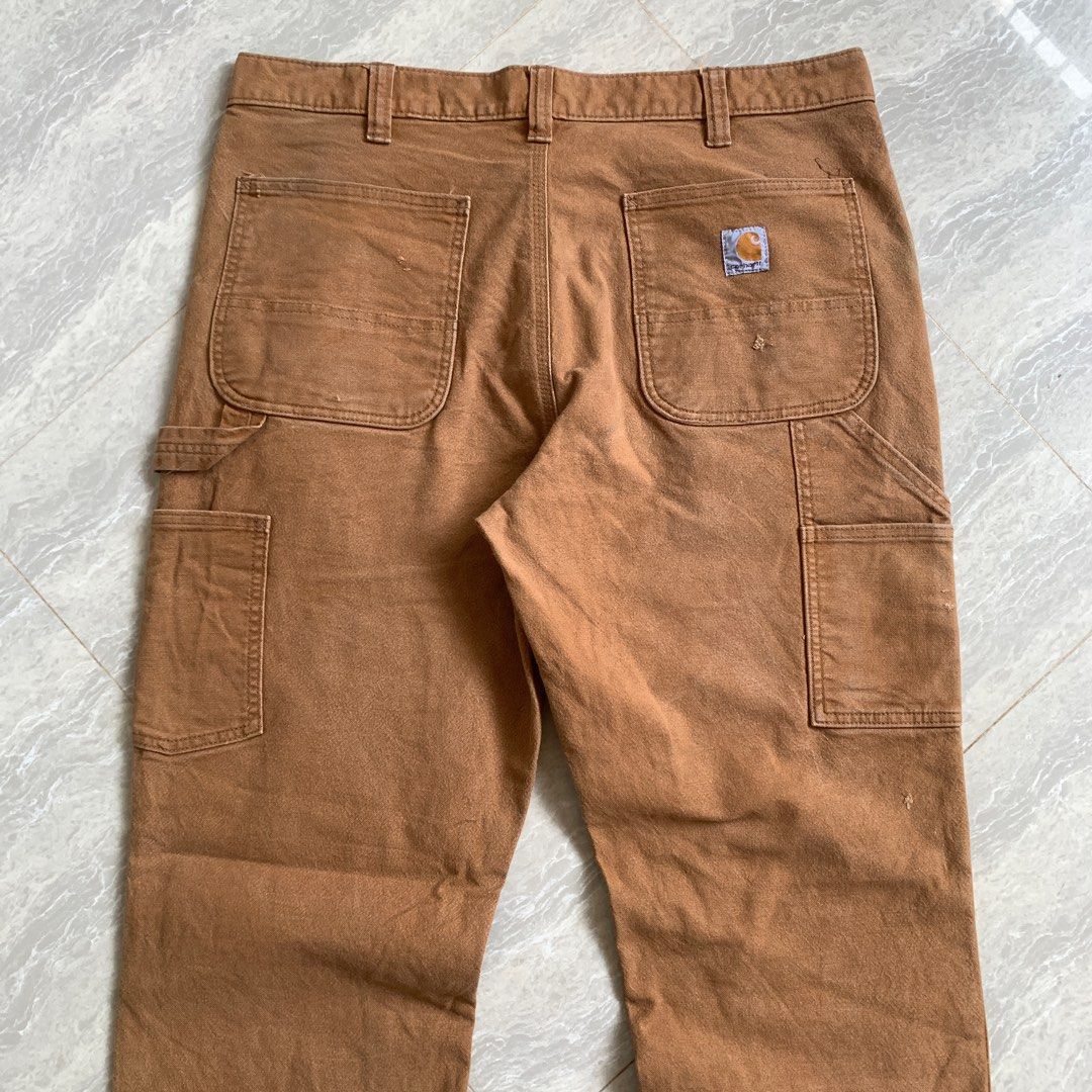 Carhartt Double Knee Rugged Flex Relaxed Fit Logger Pants Brown, Men's ...